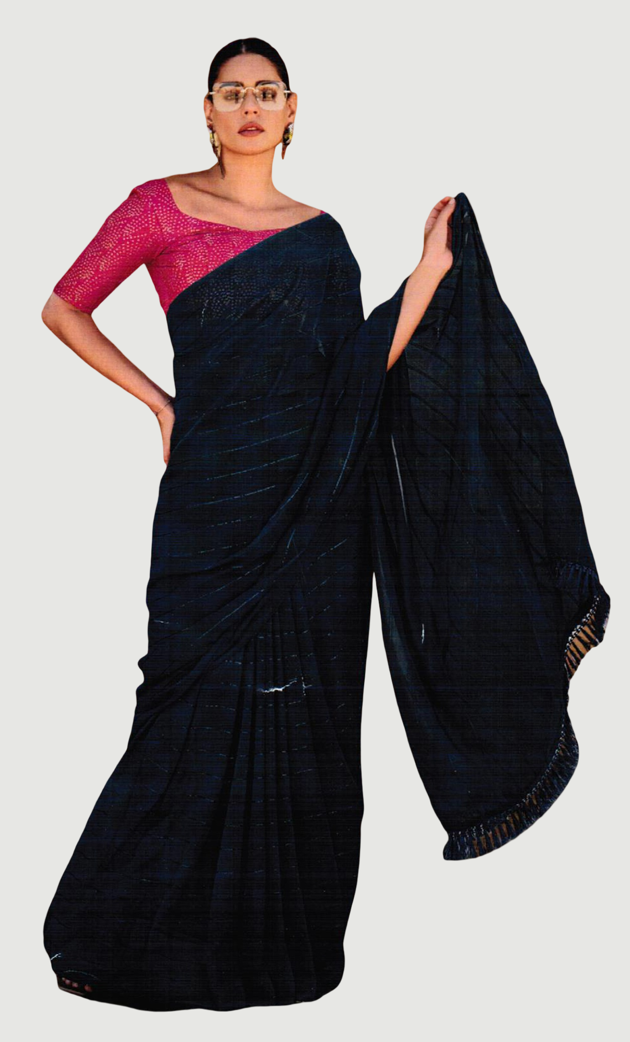 Navy Embroidered Sari – Jayshrees / Rivaz